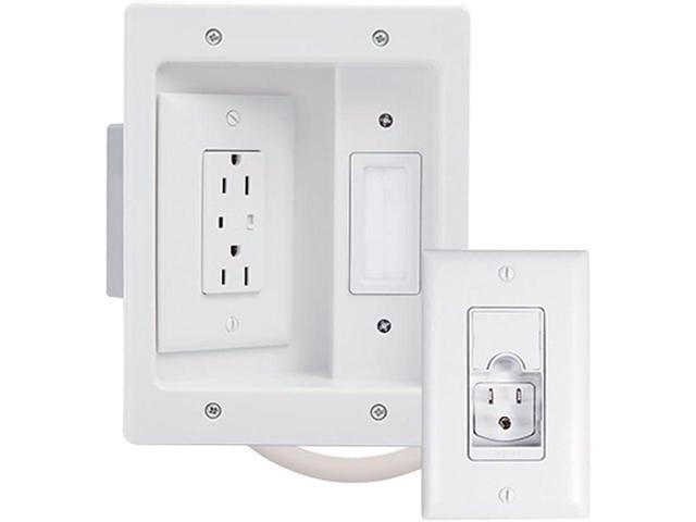 In Wall TV Power Kit, TV Outlet Box Supports 5.1 Speaker System, TV ...