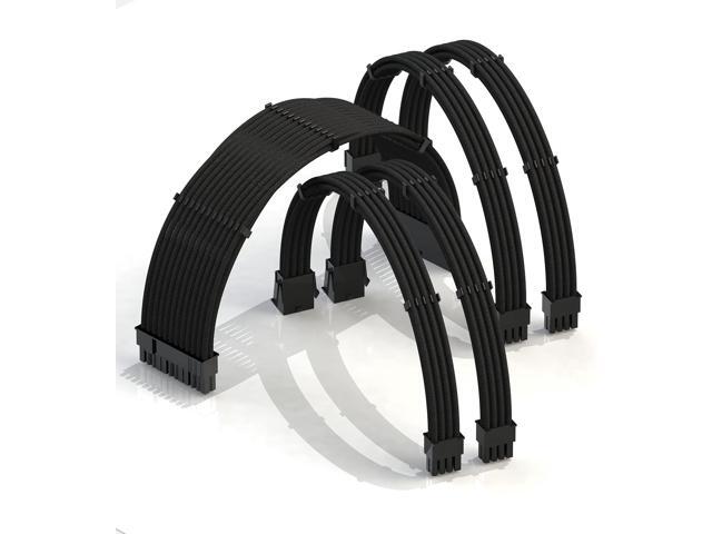LINKUP - AVA 30cm PSU Cable Extension Sleeved Custom Mod GPU PC Braided ...