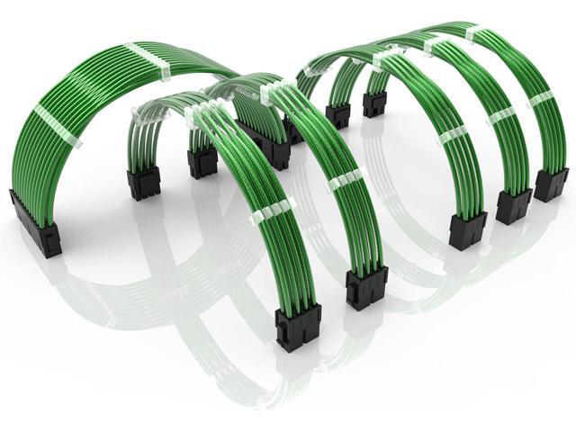 LINKUP - 30cm PSU PC Power Extension Cable Metallic Sleeved Silicone ...