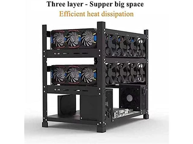 12GPU Stackable Mining Rig Frame, Steel Open Air Mining Rig Case, Solid ...