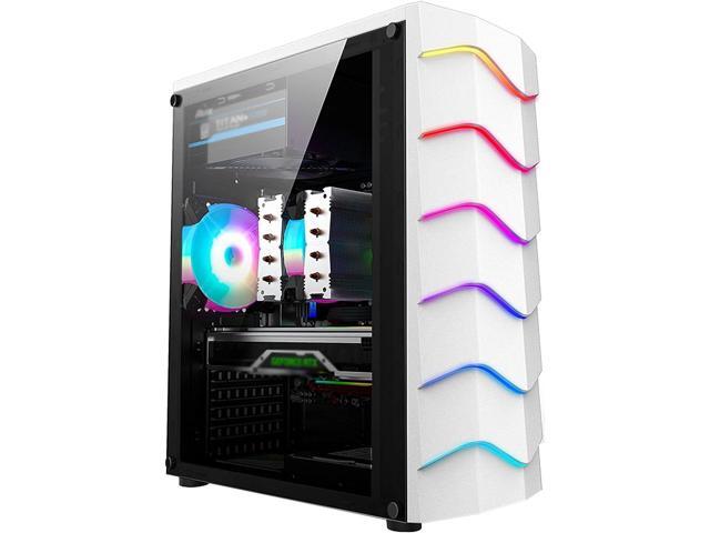 JF-TVQJ Computer Case ATX Tower Gaming PC Case, PC Computer Chassis ...