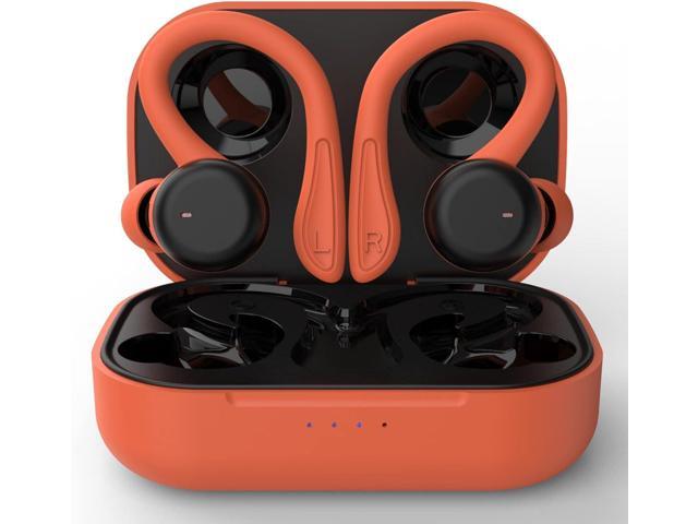 Orange Over the Ear Wireless Earbuds with Earhooks Bluetooth Earbuds ...