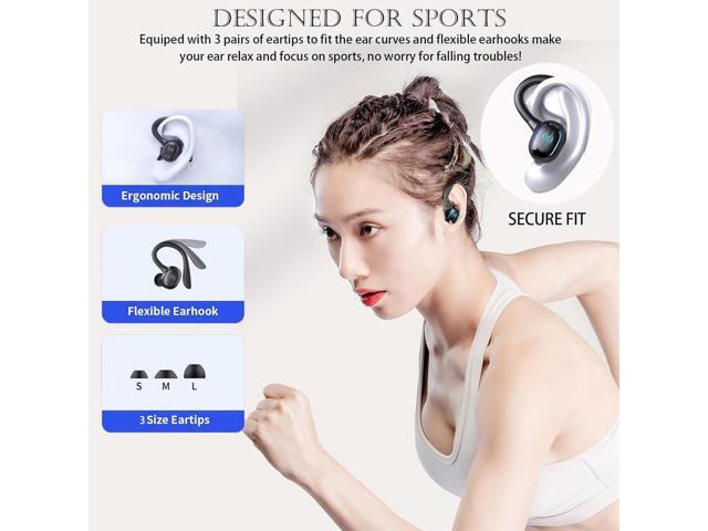 Xmenha Sport Wireless Over The Ear Buds Earbuds with Earhooks ...