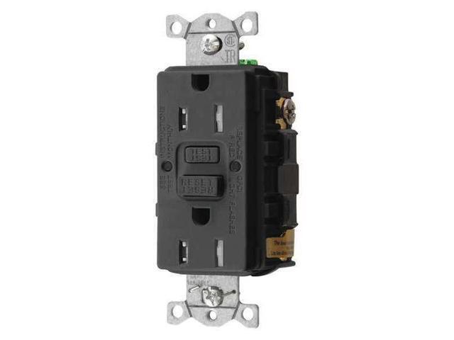 HUBBELL GFTRST15BK GFCI Rceptcle,Commer.,Blk,15A,0.5 HP - Newegg.com