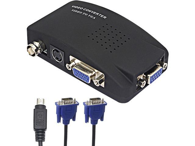 XMSJSIY BNC to VGA Video Converter, S-Video Input to VGA Output ...
