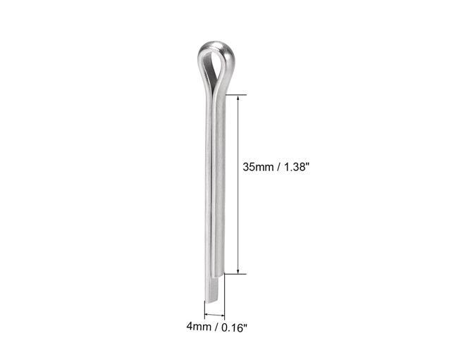 Split Cotter Pin - 4mm x 35mm 304 Stainless Steel 2-Prongs Silver Tone ...