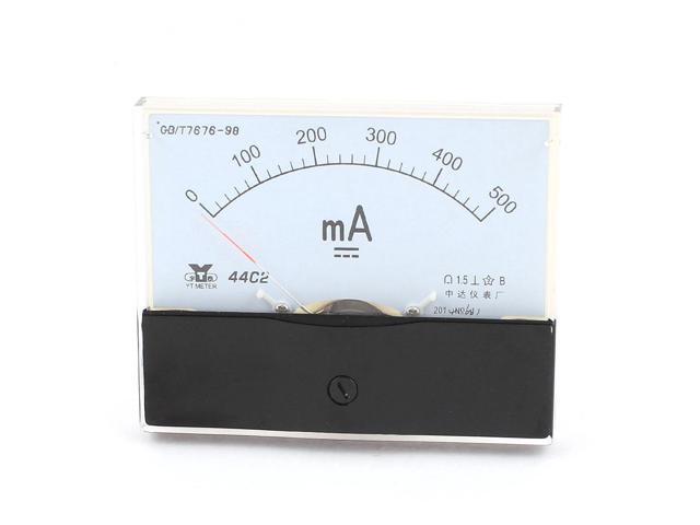 Unique Bargains 44C2 DC 0-500mA Dial Analog Panel Mount Ammeter Ampere ...