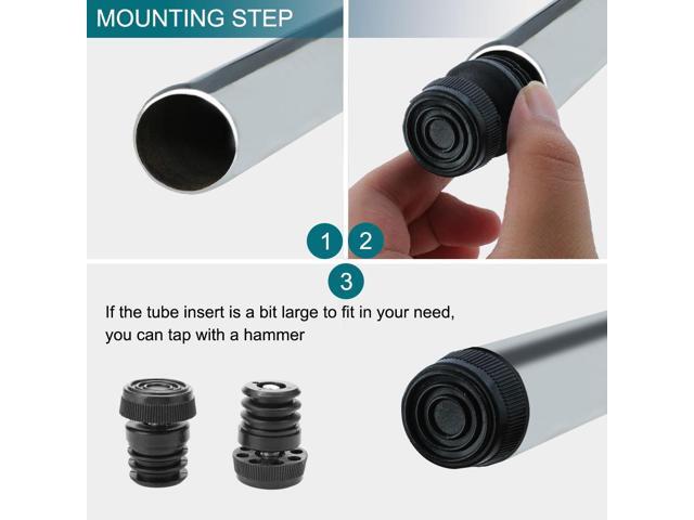 Leveling Feet 1" 25mm OD Round Tube Insert Furniture Adjustable Leveler ...