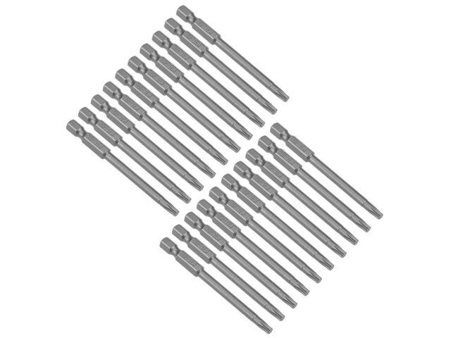 20pcs 75mm Long 1/4" Hex Shank T20 Magnetic Torx Head Screwdriver Bits ...