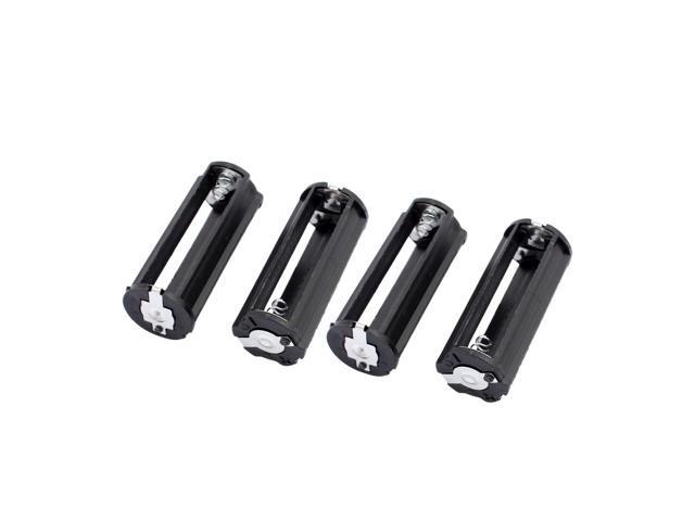 4 Pcs 3 x 1.5V AAA Round Shape Battery Holder Storage Case Box Black ...