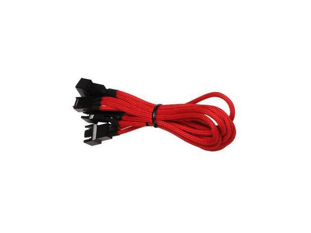 3-Pin PC Fan Power to 3x 3-Pin PC Fan Power - Braided - Red - Newegg.com