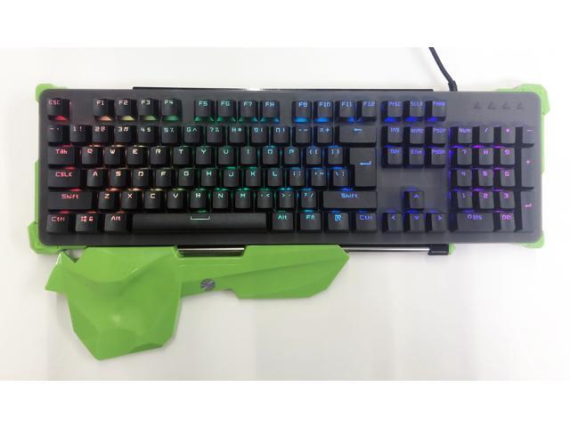 GreenTech RGB Backlit Mechanical Gaming Keyboard with adjustable Green ...