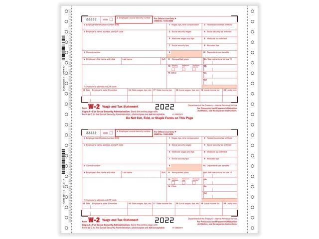 W-2 6-part 1-wide Carbonless (100 Sheets/Pack) - Newegg.com