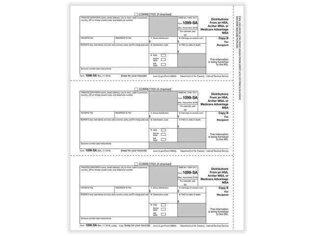 1099-SA Distribution From a HSA, Archer MSA or Medicare Advantage MSA ...