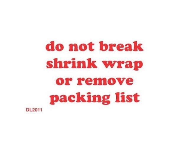 3" x 5" Do Not Break Shrink Wrap or Remove Packing List Labels (500 per ...