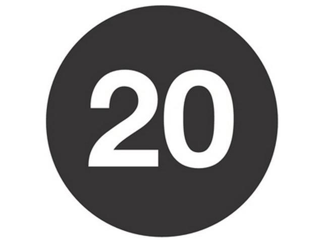 3" Diameter Number 20 Circle Labels (500 per Roll) - Newegg.com