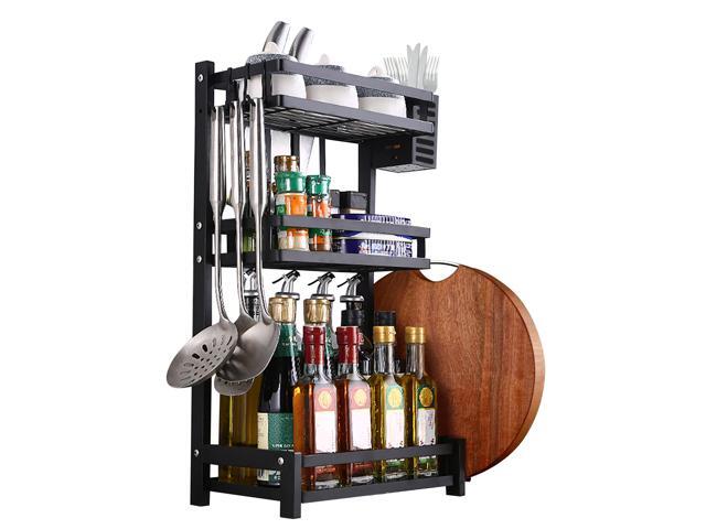 Aquaterior 3 Tier Kitchen Spice Rack Condiment Organizer Countertop ...