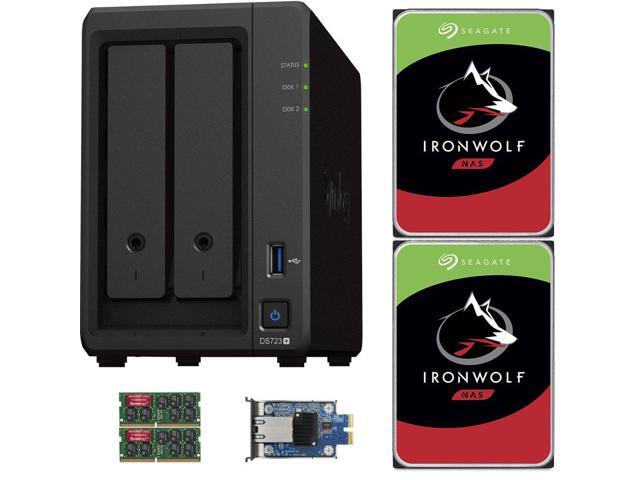 Synology DS723+ 2-Bay NAS, 4GB RAM, 10GbE Adapter, 24TB (2 x 12TB) of ...