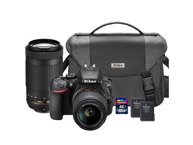 Nikon D5600 DSLR Camera with Nikon 18-55mm 70-300mm Lens 32GB Card ...