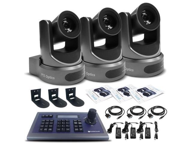 3 x PTZOptics 20x-SDI Camera + HuddleCam Controller -Mount & Controller ...