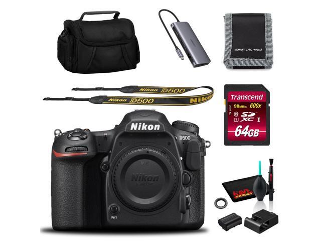 Nikon D500 DSLR Camera (Body Only) (Intl Model) with 64GB Memory Kit ...