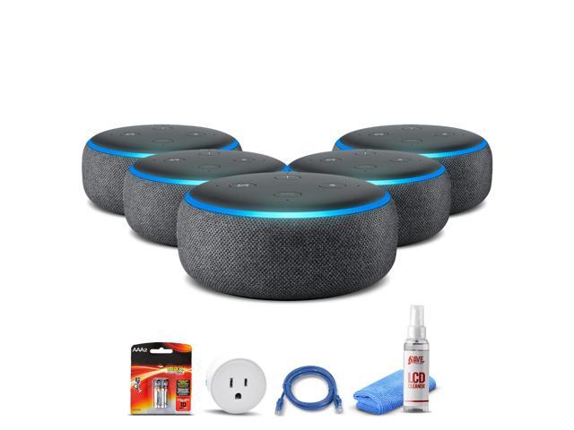 (5) Amazon Echo Dot (3rd Gen) Smart Speaker with Alexa - Charcoal ...