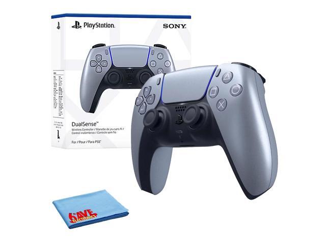 PlayStation DualSense Wireless Controller Sterling Silver- Bundle ...
