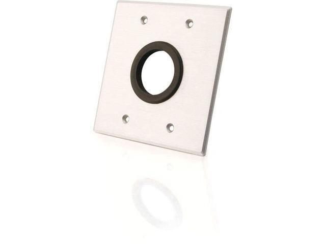 C2g 1.5In Grommet Cable Pass Through Double Gang Wall Plate - Brushed ...
