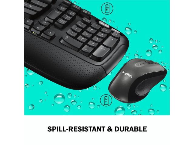 Logitech MK550 Comfort Wave Wireless Keyboard & Mouse Combo Travel Home ...