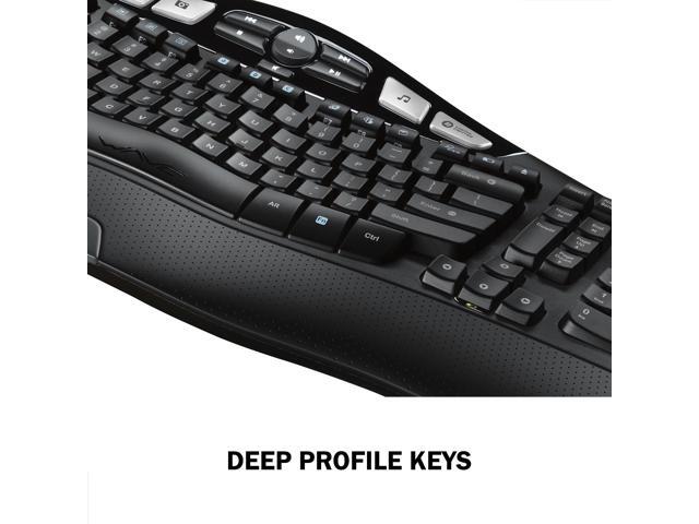 Logitech MK550 Comfort Wave Wireless Keyboard & Mouse Combo Travel Home ...