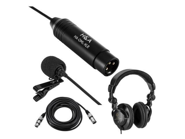 H&A HA-OML-XLR Pro Omni-Directional Lavalier XLR Microphone Bundle with ...