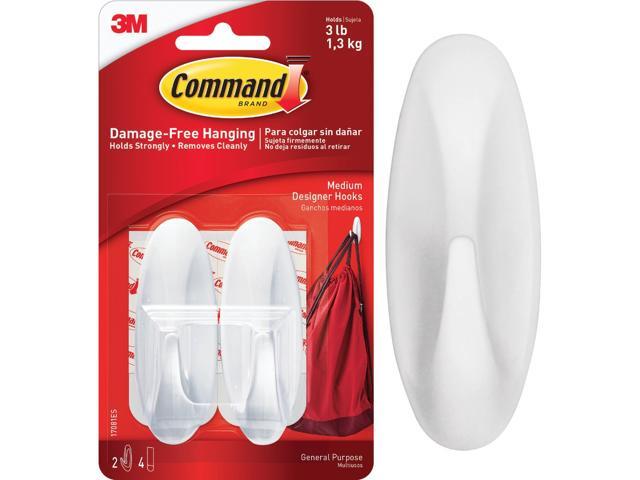 3M 17081 Command Designer Medium Hooks 2 hooks, 4 strips - Newegg.com