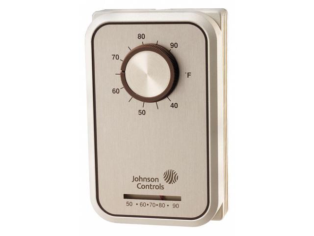 JOHNSON CONTROLS T26T-3C Line Volt Mechanical Tstat, Open/Close on Rise ...