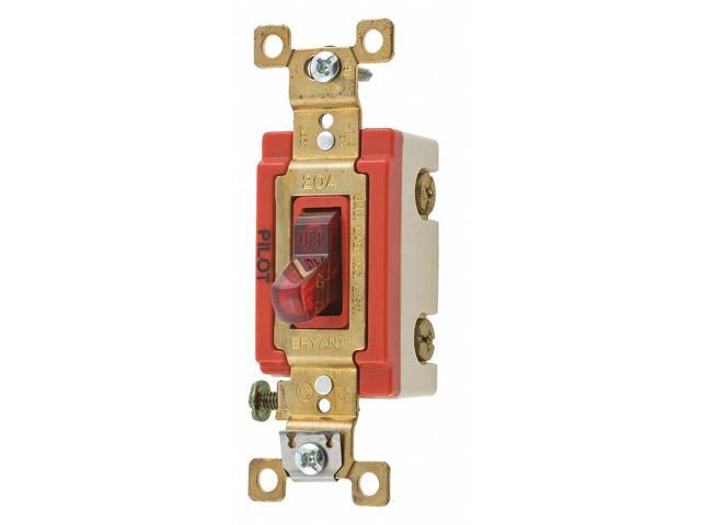 Bryant Pilot Light Wall Switch, 3-Way, Maintained, Toggle Red ...