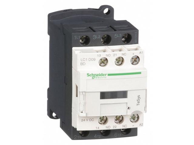 SQUARE D LC1D09BD IEC Magnetic Contactor, 1NC/1NO, 24V DC, 3 P, Non ...