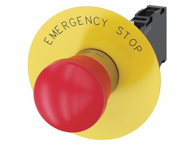 Siemens Emergency Stop Push Button 22mm Red Metal 3SU1150-1HA20-1FG0 ...