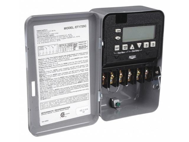 INTERMATIC ET1725C Electronic Timer,7 Days,SPST - Newegg.com