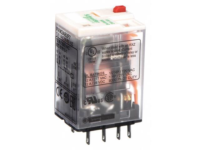 SCHNEIDER ELECTRIC RXM2AB2F7 General Purpose Relay, 120V AC Coil Volts ...