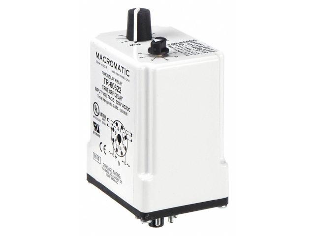 MACROMATIC TR-60622 Single Function Time Delay Relay, Octal, Off Delay ...