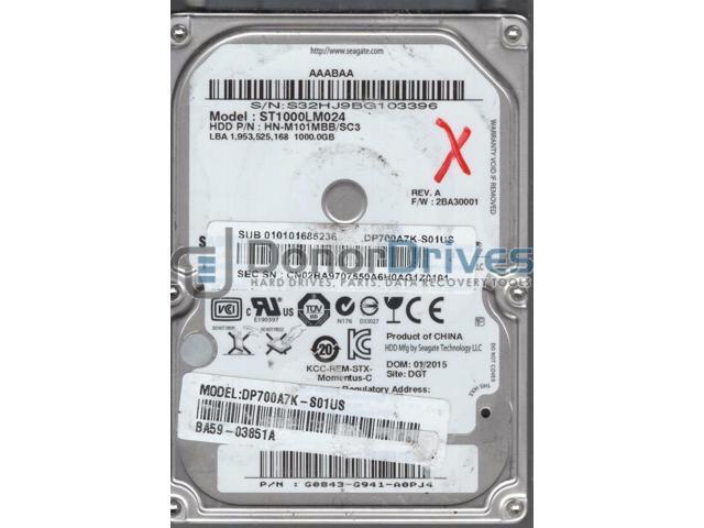 Refurbished: ST1000LM024, HN-M101MBB/SC3, FW 2BA30001, Samsung 1TB SATA ...