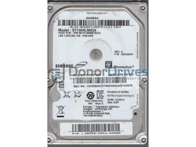 Refurbished: ST1000LM024, HN-M101MBB/SC3, FW 2BA30001, Samsung 1TB SATA 2.5 Hard Drive - Newegg.com