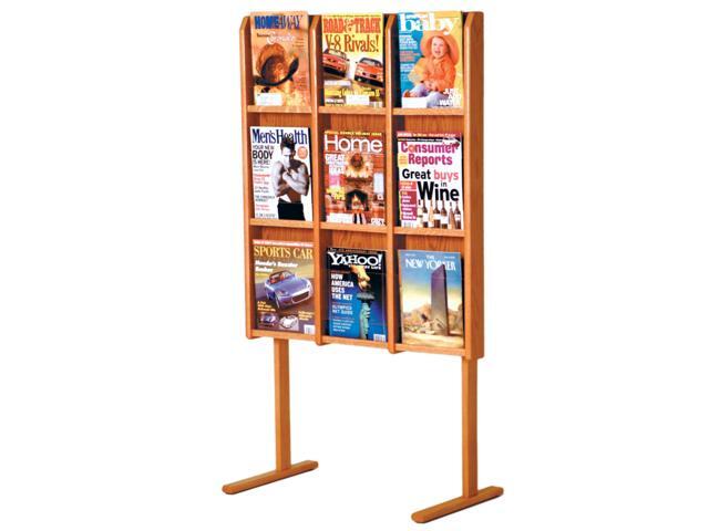 Wooden Mallet Divulge 9 Magazine Floor Display, Medium Oak - Newegg.com