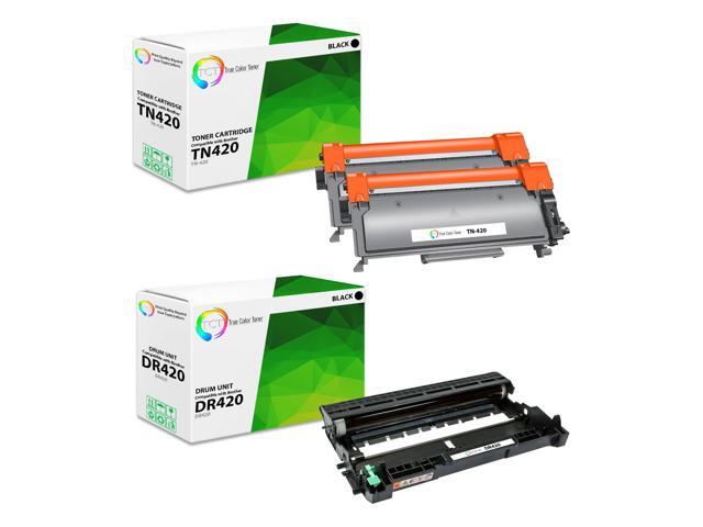 True Color Toner TN420 Toner Cartridge 2 Pack and DR420 Drum Unit ...