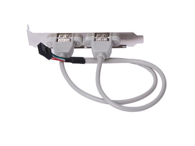External 2 Ports USB Rear Panel Bracket Motherboard Cable USB 2.0 ...