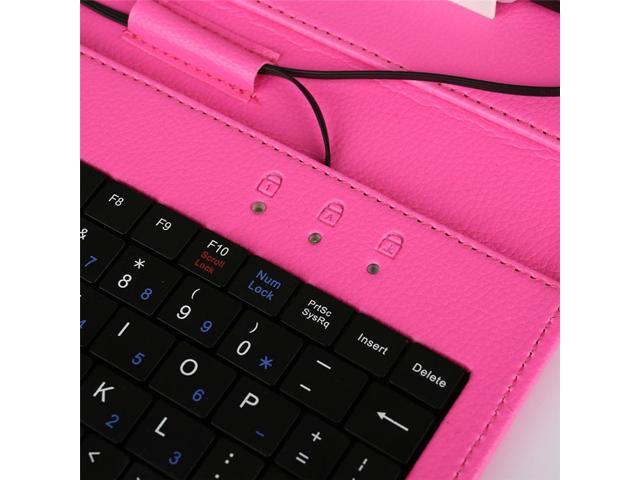 Pink Mini Keyboard Phone Micro USB Wired Keyboard Flip Holster Case For ...