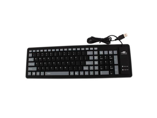 103 Keys Flexible Computer Keyboard Black with Grey - Newegg.com