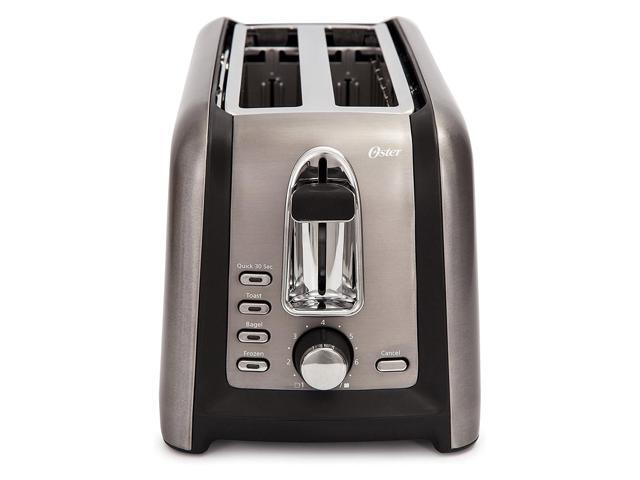 Oster - 4-Slice Extra-Long-Slot Toaster - Stainless Steel/Black ...