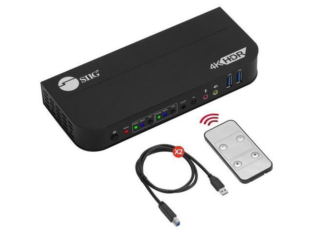 SIIG 2x1 HDMI 4K HDR KVM USB 3.0 Switch with Remote Control CEKV0E11S1 ...