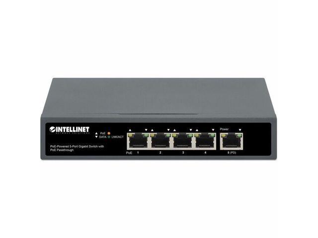 Intellinet PoE-Powered 5-Port Gigabit Switch with PoE Passthrough, One ...