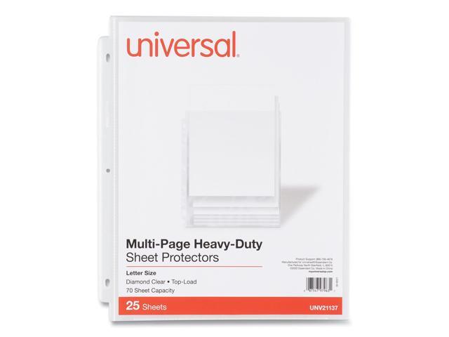 Universal Top-Load Poly Sheet Protectors Letter 25/Pack UNV21137 ...